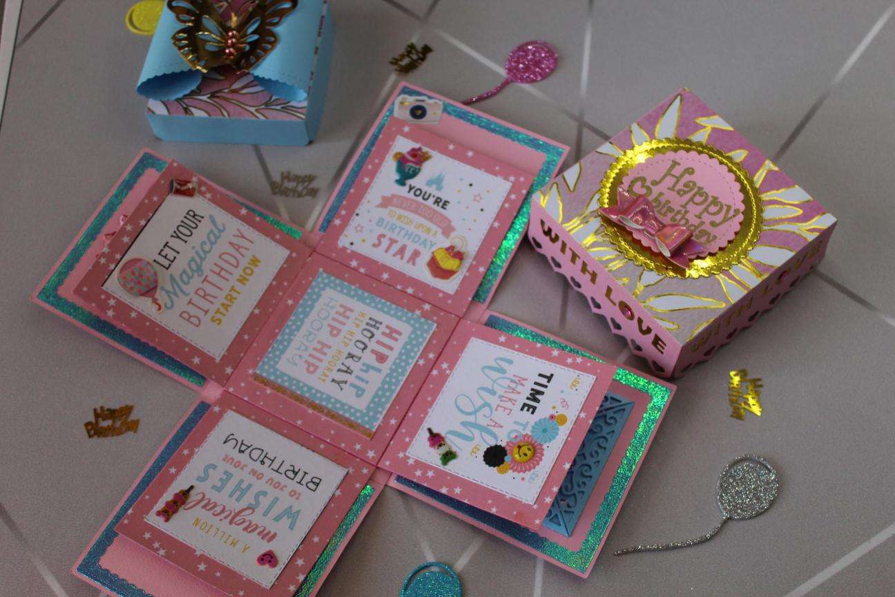 Handmade Birthday Explosion Box 2 Layers | سيزما