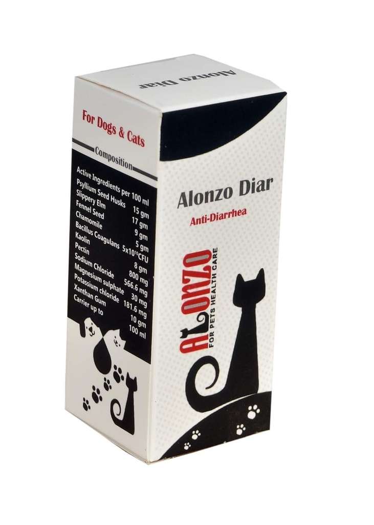 Alonzo Diar Antidiarrheal Electrolytes Support 50 ml For Dogs Cats | سيزما